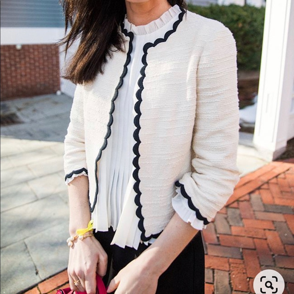 Kate Spade Tweed Scallop Jacket Pink - Gem